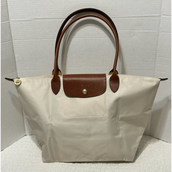 Longchamp | Bags | Longchamp Paris Large Le Pliage Large Tote Bag Ivory ...